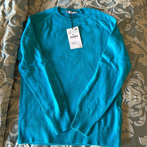 Zara | Sweaters | Nwt Zara Turquoise Sweater Size Medium | Poshmark